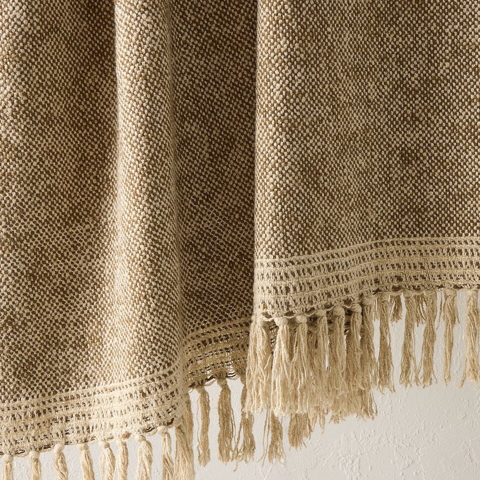 Two-Tone Chunky Linen Throw | West Elm Australia