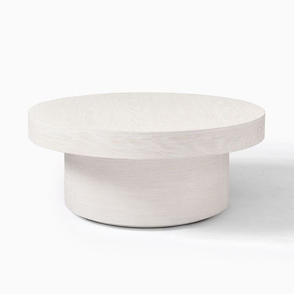 Volume Round Pedestal Coffee Table - Wood - West Elm Australia