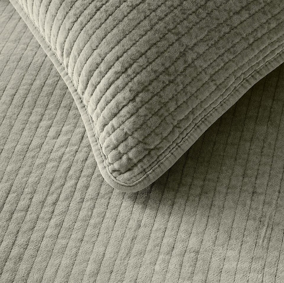 Washed Cotton Velvet Coverlet & Pillowcases - West Elm Australia