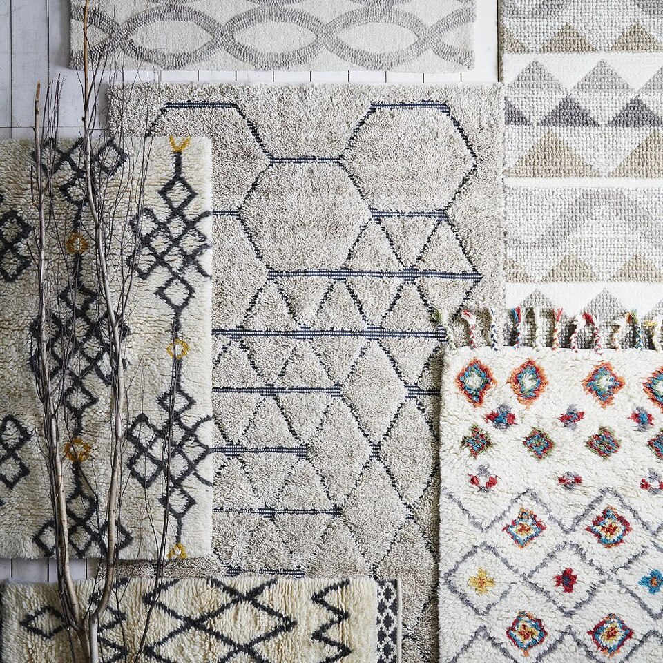 Fes Wool Shag Rug - Ivory / Slate | west elm Australia