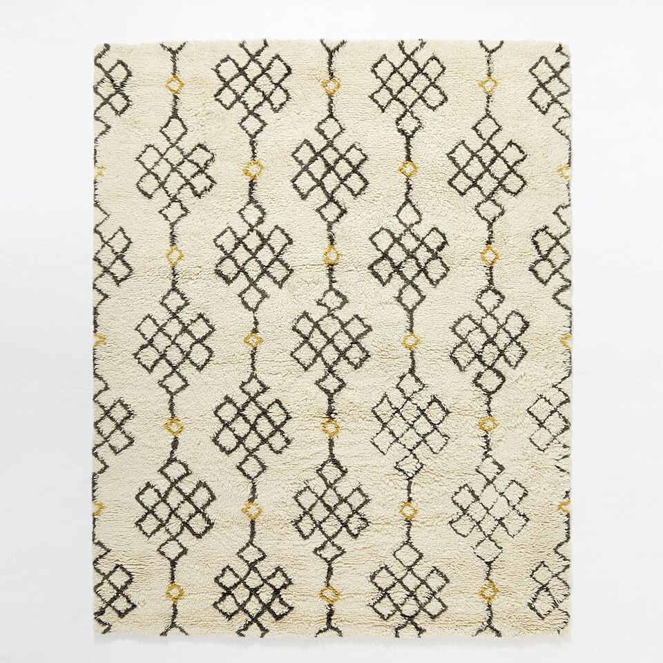 Fes Wool Shag Rug - Ivory / Slate | west elm Australia