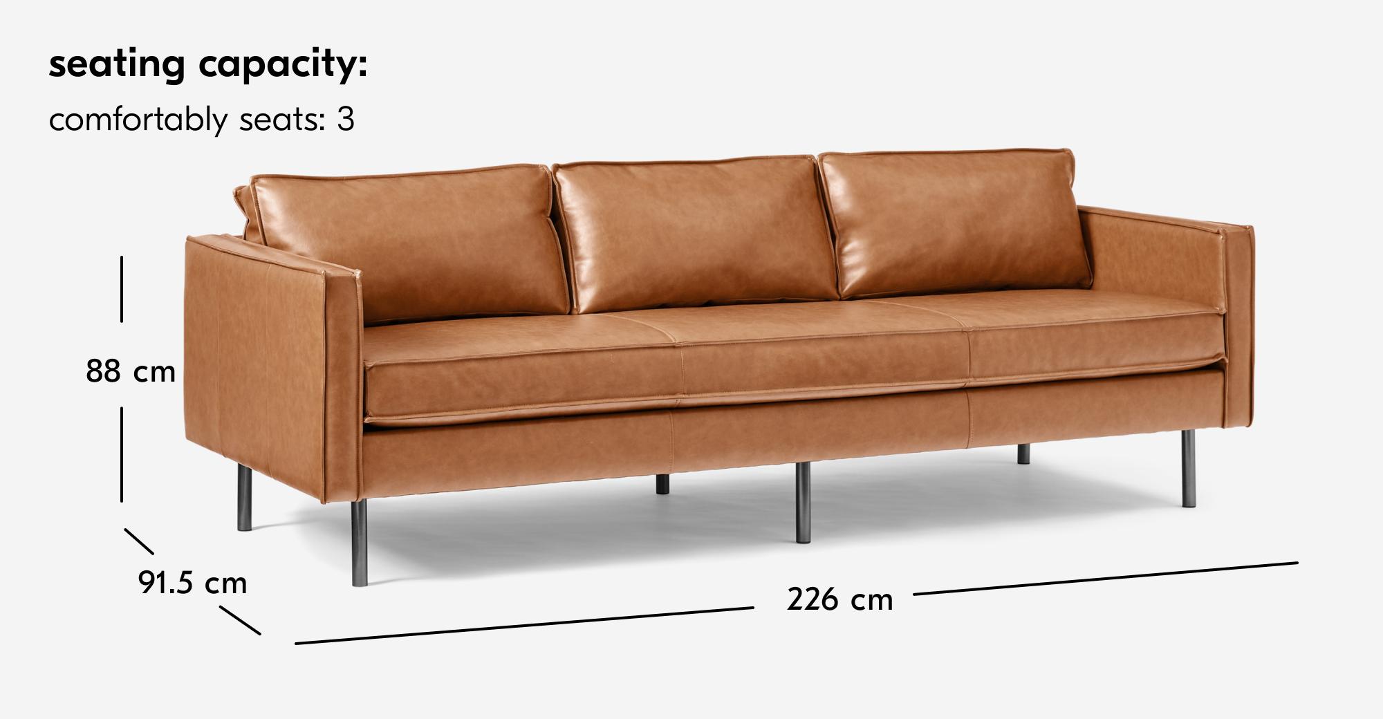 Axel Leather Sofa (152 cm - 226 cm) - West Elm Australia